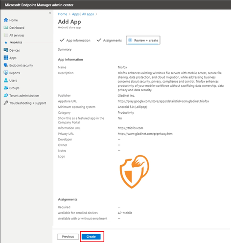 Add Android Store Apps to Microsoft Intune – TrioFox Support Team
