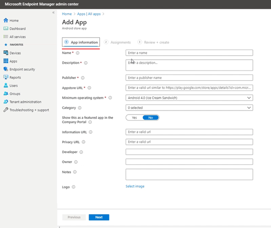 Add Android Store Apps to Microsoft Intune – TrioFox Support Team