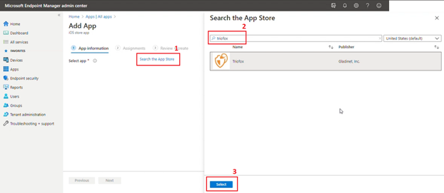 Add iOS Store Apps to Microsoft Intune – TrioFox Support Team